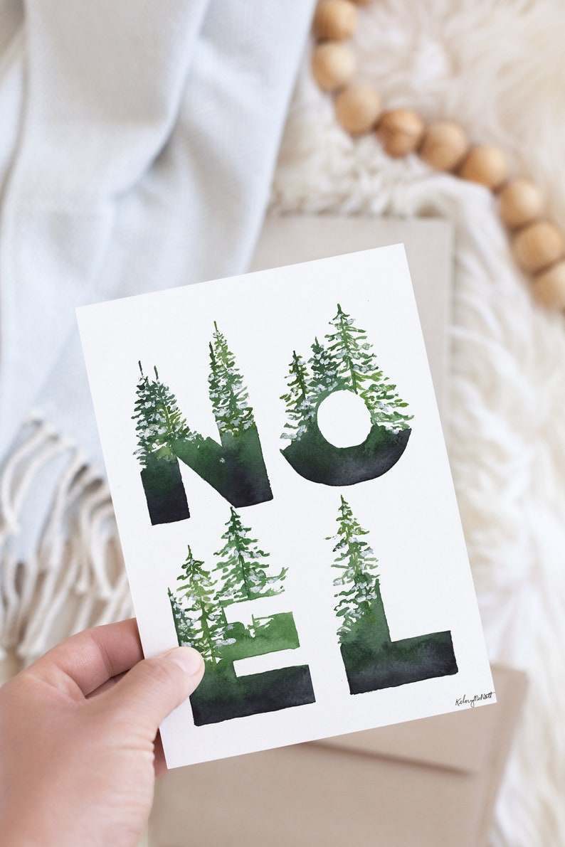 Noel Christmas Print, Holiday Decor, Christmas Tree Art Print ...