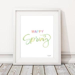 DIGITAL DOWNLOAD Happy Spring Printable, Spring Sign, Pastel Home Decor ...