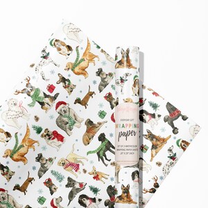 Christmas Wrapping Paper, Cozy Christmas Dogs, Gift Wrap Sheets ...