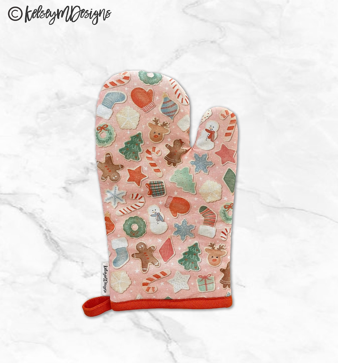 Christmas Cookies Oven Mitt, Holiday Kitchen Decor, Christmas Oven ...