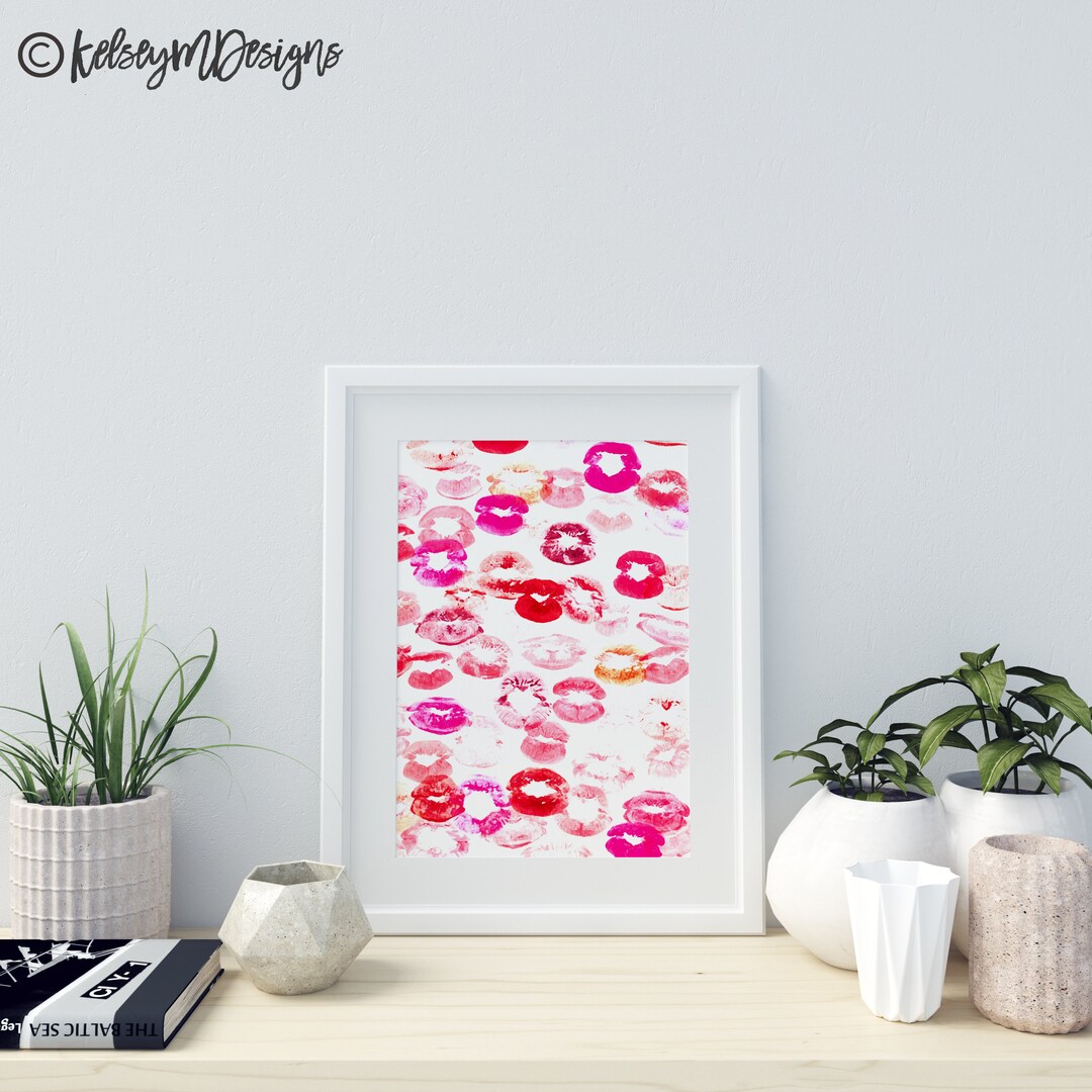 DIGITAL DOWNLOAD Pink Lips Printable, Lips Wall Art Fashion Decor ...