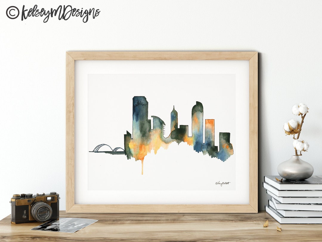 Denver Skyline, Colorao Cityscape, Denver Art Print, Denver Broncos ...