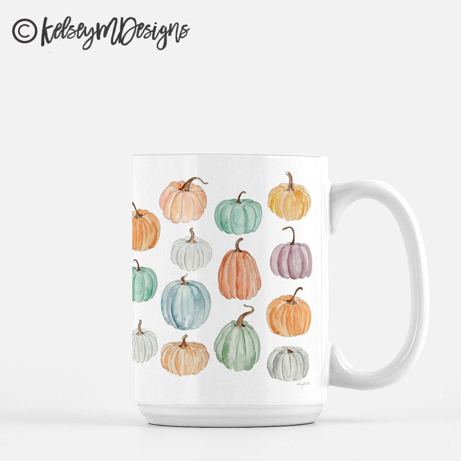 Colorful Pumpkin Fall Mug Fall Coffee Mug Fall Decor 15 Oz - Etsy