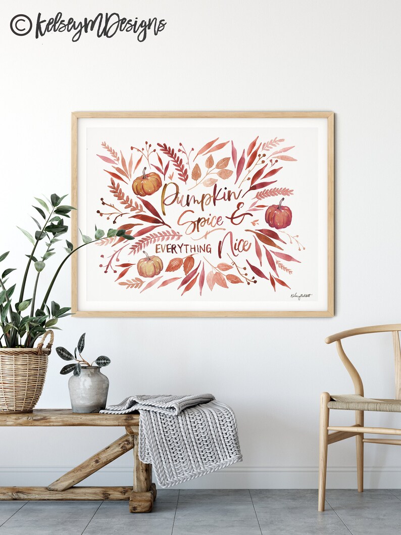 Pumpkin Spice and Everything Nice Fall Kitchen Wall Art Fall - Etsy