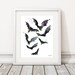 Halloween Bats Wall Art, Halloween Decoration, Fall Home Decor, BOO Art ...