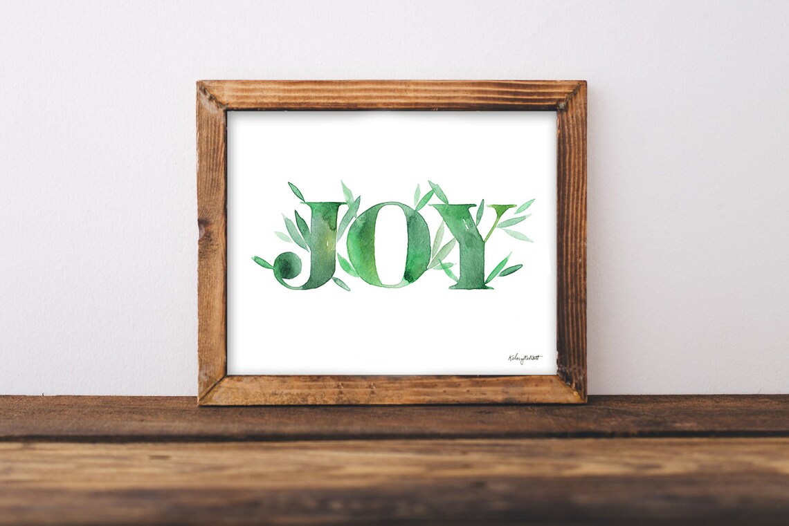 Joy Christmas Print Holiday Decor Joy Christmas Art Print - Etsy