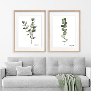 Eucalyptus Watercolor Print Set of 2 Herb Watercolor Painting ...