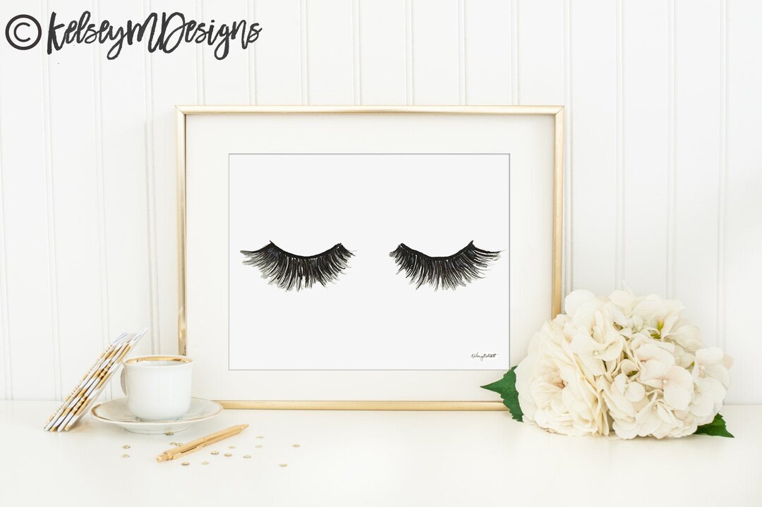 Eye Lashes Wall Art, Fashion Art Decor, Fashion Wall Art, Makeup Print ...