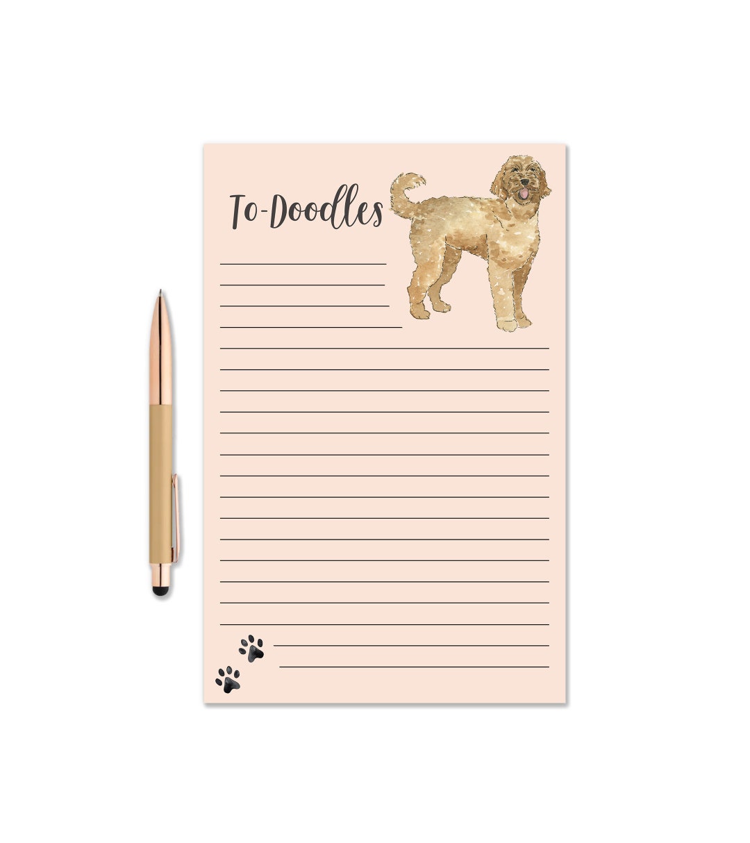 To-doodle Notepad, Watercolor Notepad, Dog Notepad, Golden Doodle ...