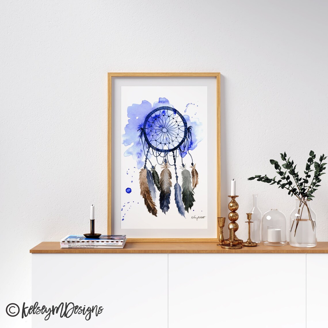 Dream Catcher Wall Art Dreamcatcher Art Print Watercolor - Etsy