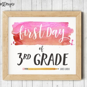 First Day of Third Grade Printable Sign First Day of School - Etsy
