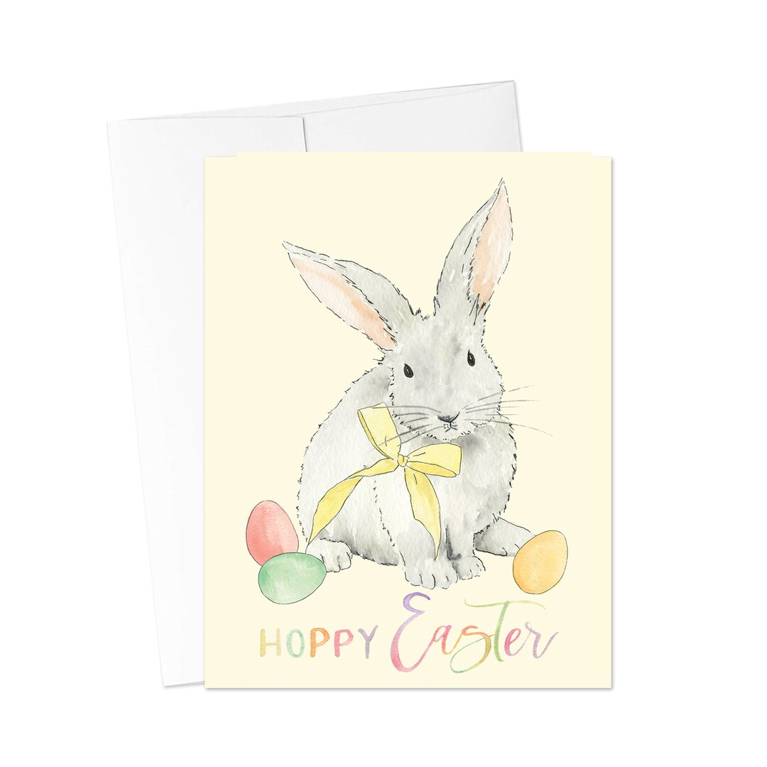 EASTER CARDS, Hoppy Easter Greeting Card, Easter Bunny Card, Spring ...