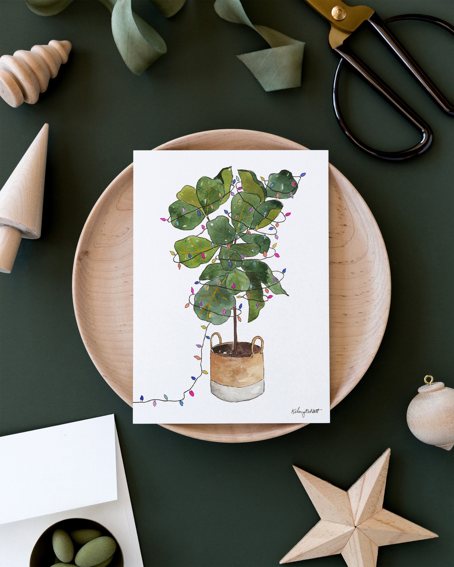DIGITAL DOWNLOAD Holiday Lights Potted Fiddle Leaf Fig - Etsy