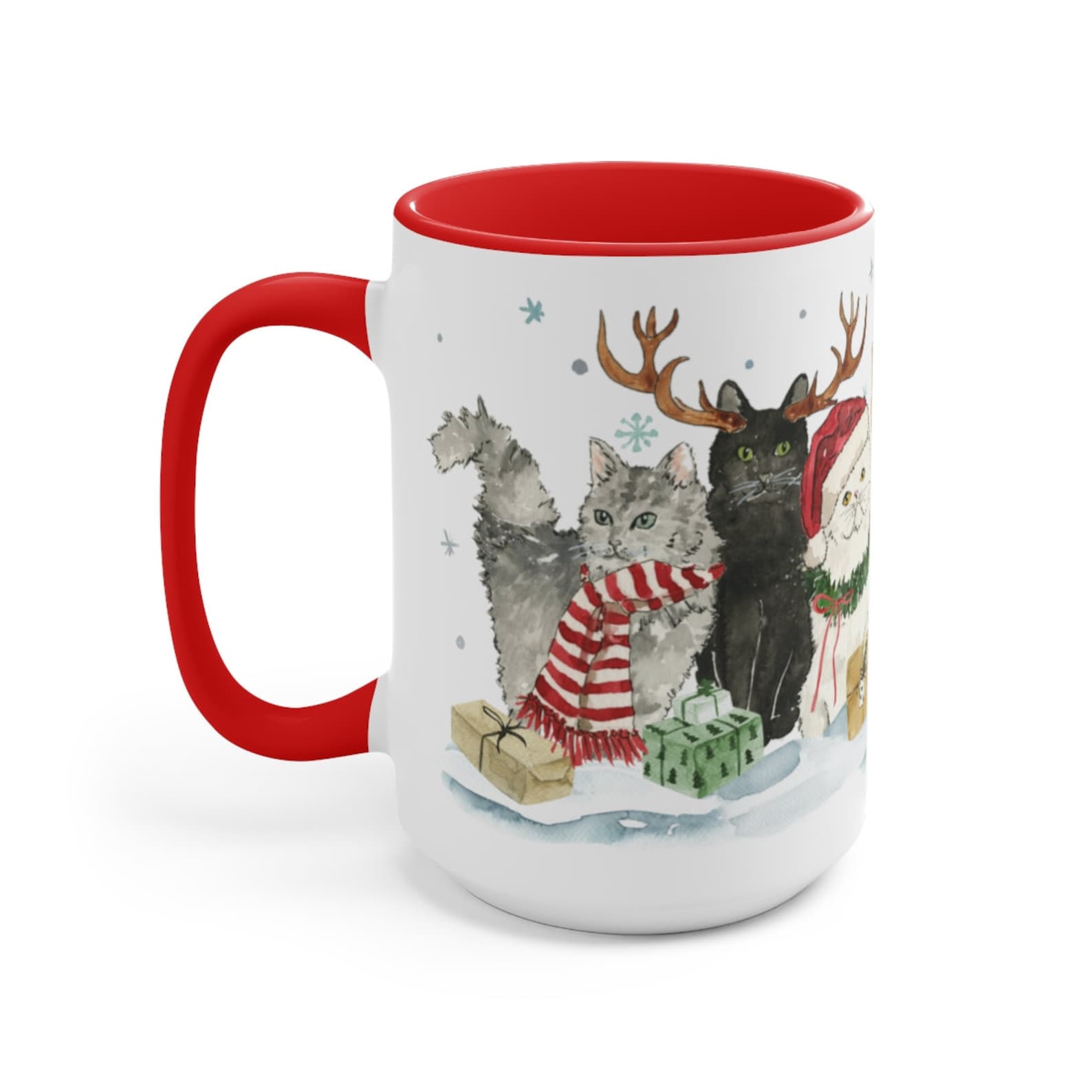 Holiday Cats Mug Christmas Coffee Mug Christmas Decor 15 Oz - Etsy