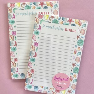 So Much Poten-shell Notepad, Watercolor Notepad, Seashell Notepad, Gift ...