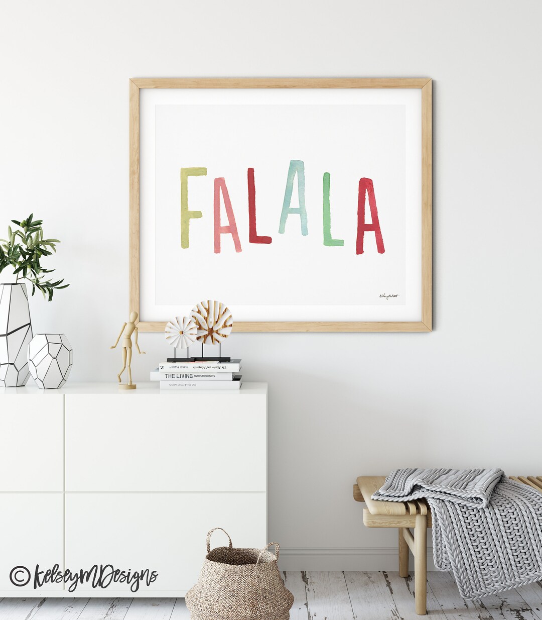 Colorful FA LA LA Christmas Print, Fun Holiday Decor, Pastel Christmas ...