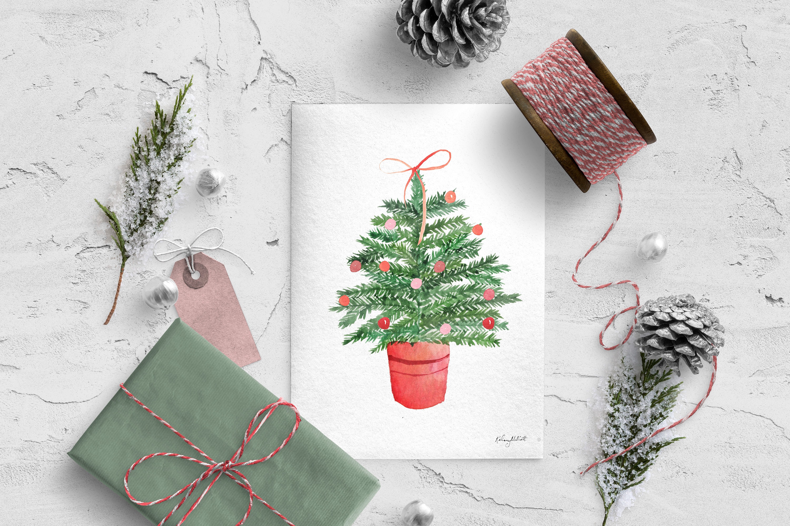 DIGITAL DOWNLOAD Christmas Tree Art Print Christmas Wall - Etsy