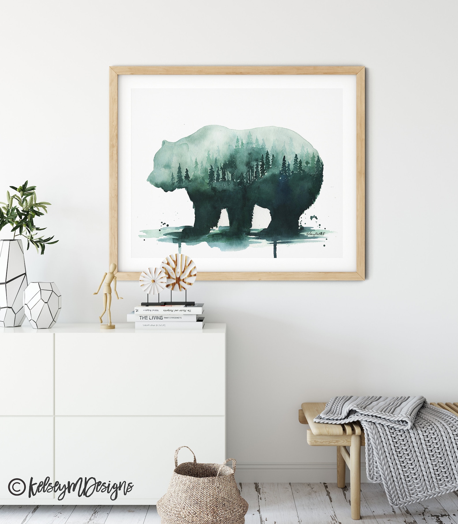 Bear Art Print Nursery Wall Art Rustic Wall Art Forest | Etsy