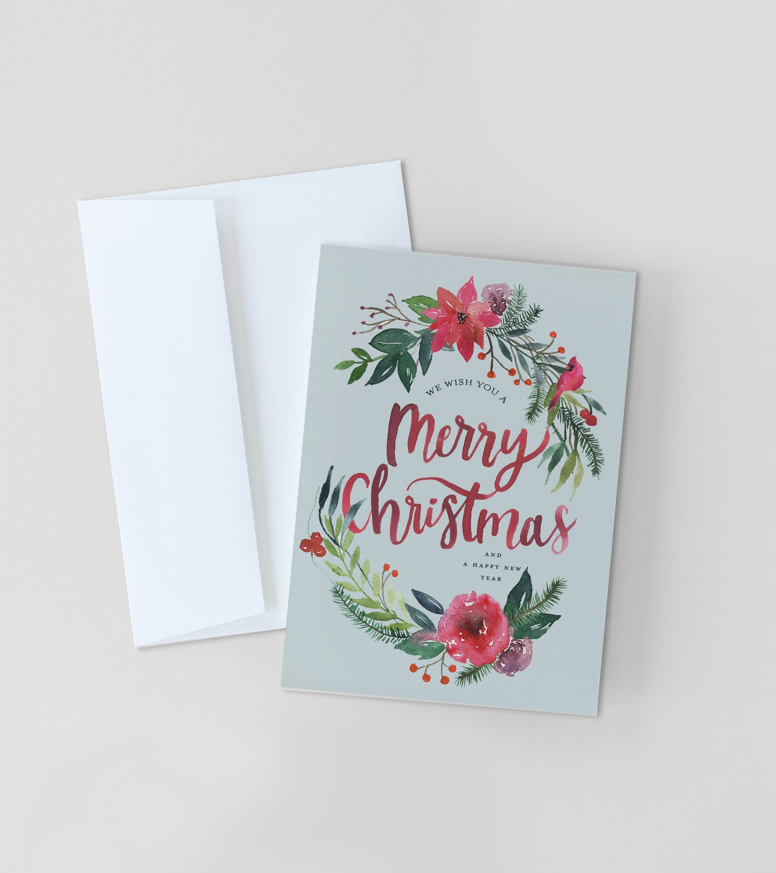 CHRISTMAS CARDS Merry Christmas Greeting Card Merry - Etsy