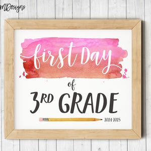 First Day of Third Grade Printable Sign, First Day of School Sign, 3rd ...