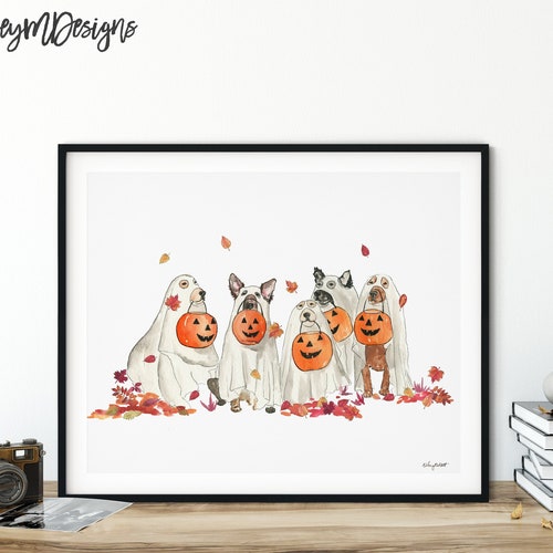 Pumpkin Patch Pets Wall Art Dog Costume Fall Home Decor - Etsy