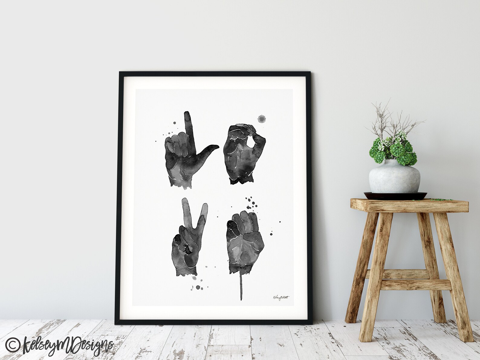 Love Sign Language Print ASL Love Art Valentines Day Art - Etsy