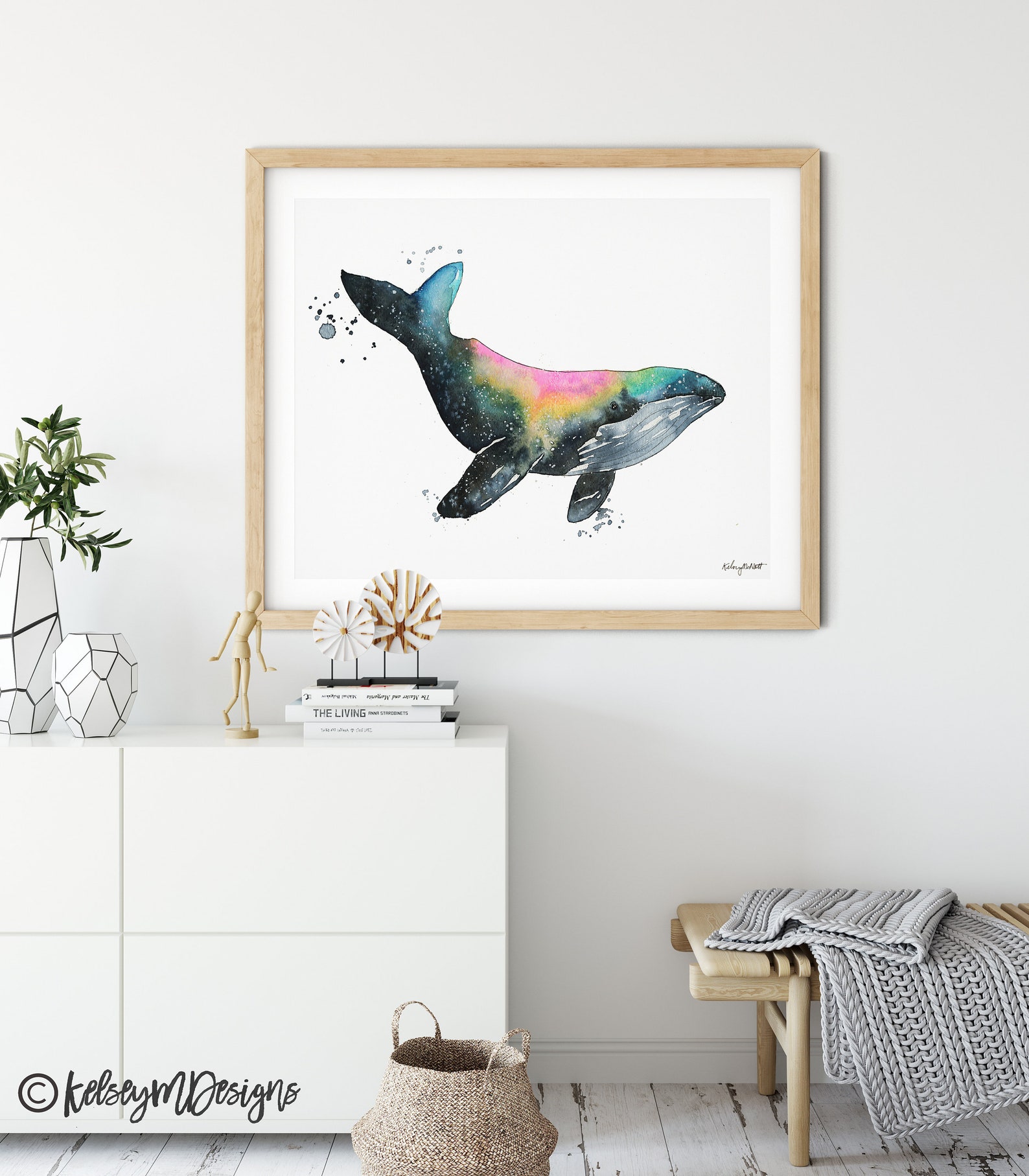 Watercolor Whales Print Whale Painting Fish Prints Galaxy - Etsy