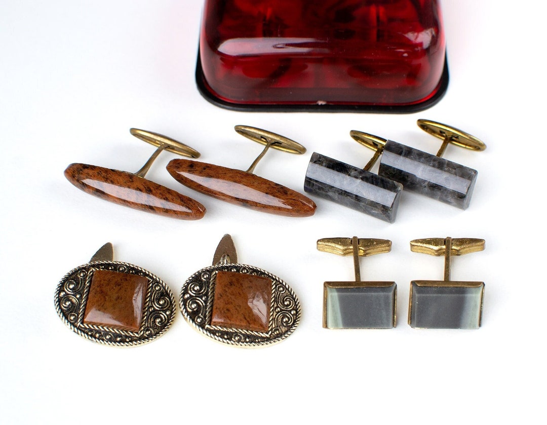 Vintage Soviet Cuff Links 60s-80s, Back Mark Gemstone Cufflinks USSR - Etsy