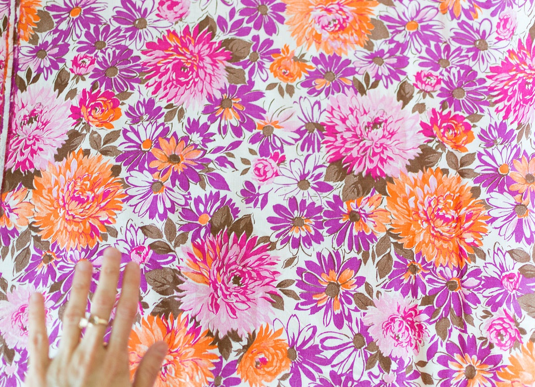 Floral Calico Chintz Stoff 4,37 Meter lang | 400 cm, Astern Garten ...