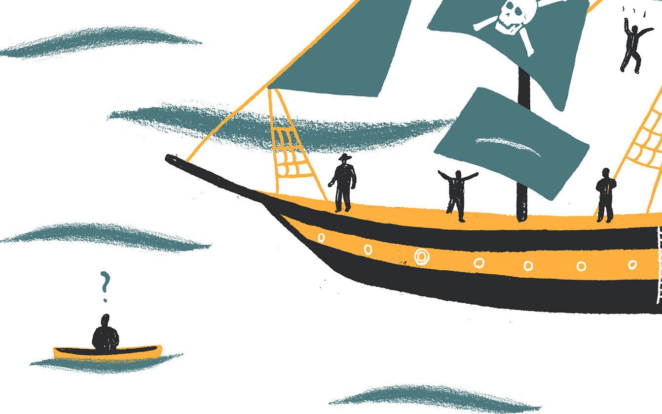 All in the Same Boat Illustrated Summer Print Ship Coast Sea - Etsy