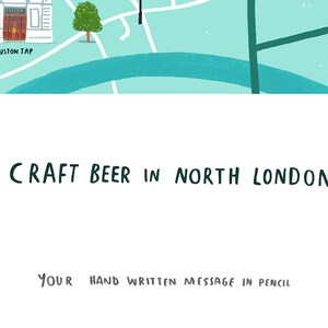 Craft Beer in North London Map Illustrated Print - Map Print ...