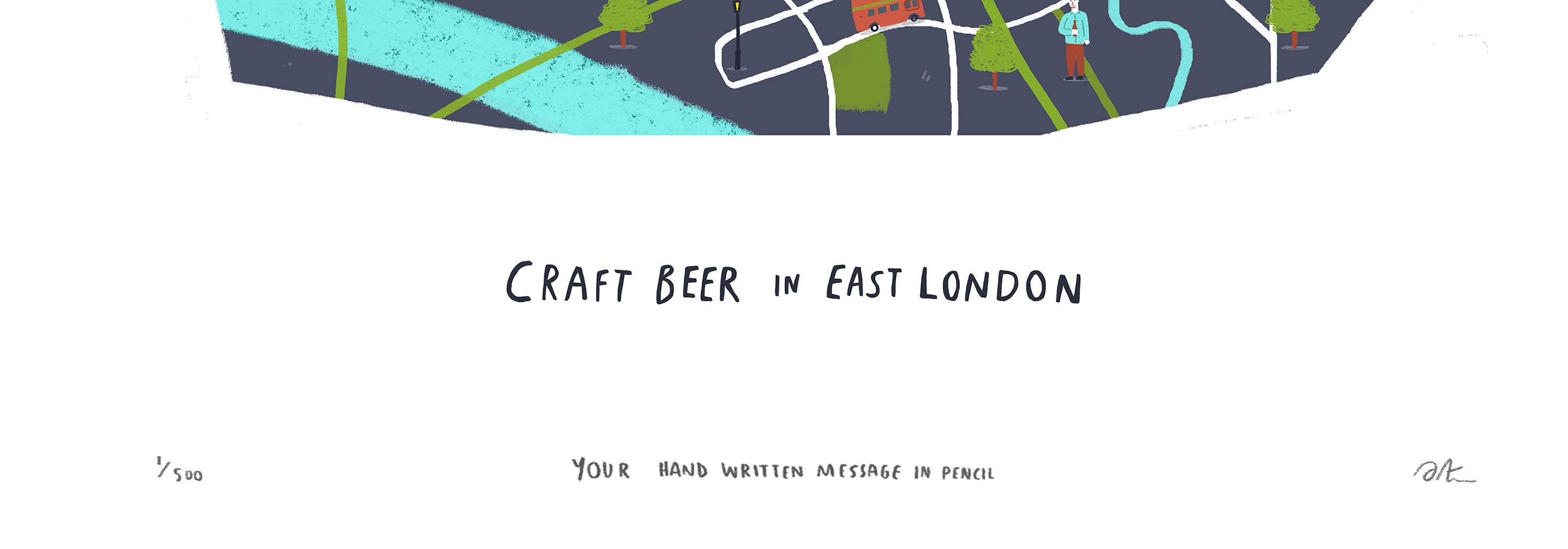 Craft Beer in East London Map Illustrated Print Map Print Map ...