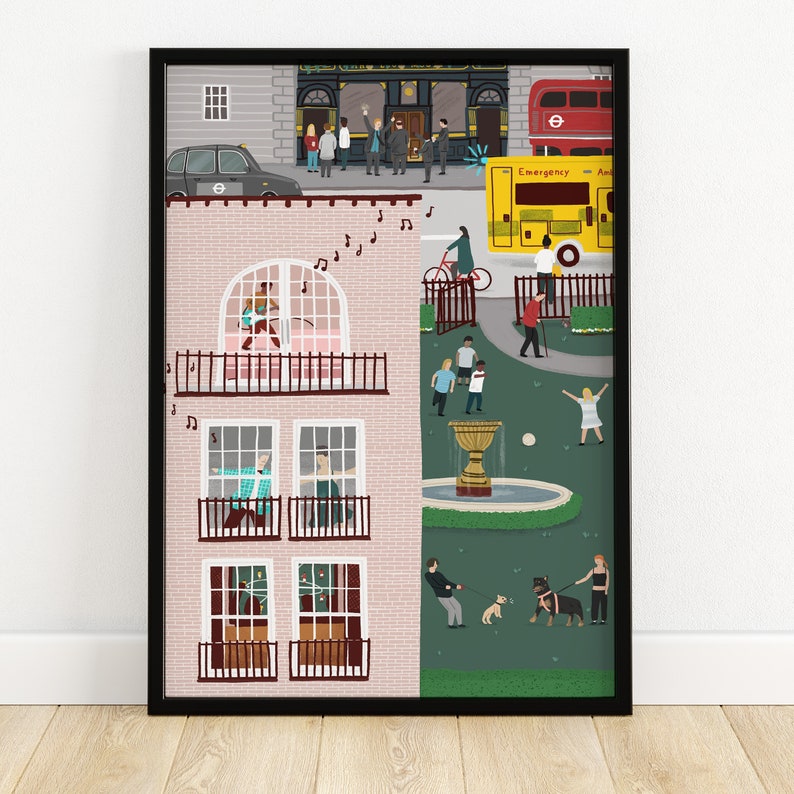 London Sounds of the City Illustrated Print London Art London Map Art ...