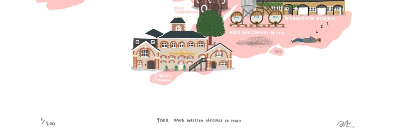 The UK & Ireland Beer Map Illustrated Print - Map Print Map ...