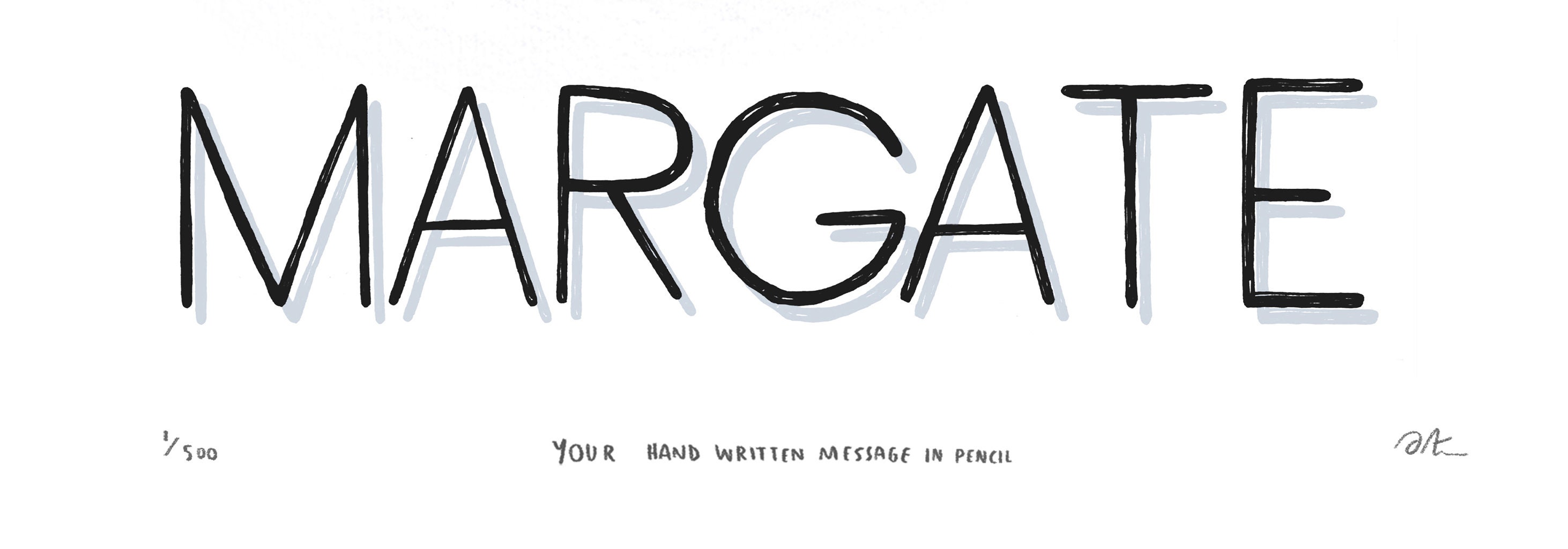 Margate Map Print - Margate Illustration, Seaside Beach Margate Art ...