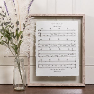Custom Music Sheet Art, Personalized First Anniversary Gift, Cotton ...