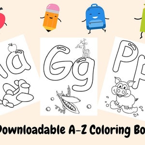 Alphabet Coloring Book L Coloring Book for Kids L A-Z Coloring Book L ...