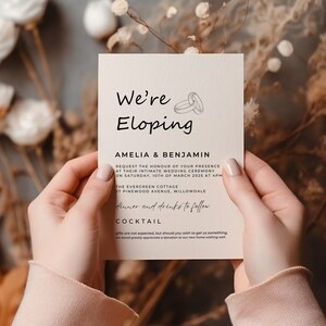 We Are Eloping Announcement, Wedding Invitation Download, We're Eloping ...
