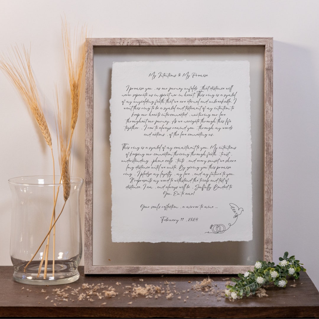 Personalized Wedding Vows Print, Cotton Paper Anniversary Gift - Etsy
