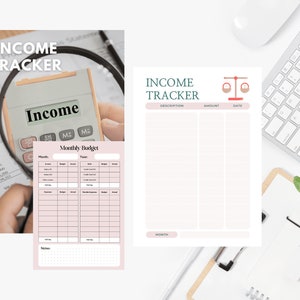 Income Tracker Printable, Monthly Budget, Savings Tracker, Monthly ...