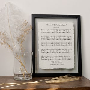 Custom Music Sheet Art, Personalized Song Keepsake, Cotton Paper ...