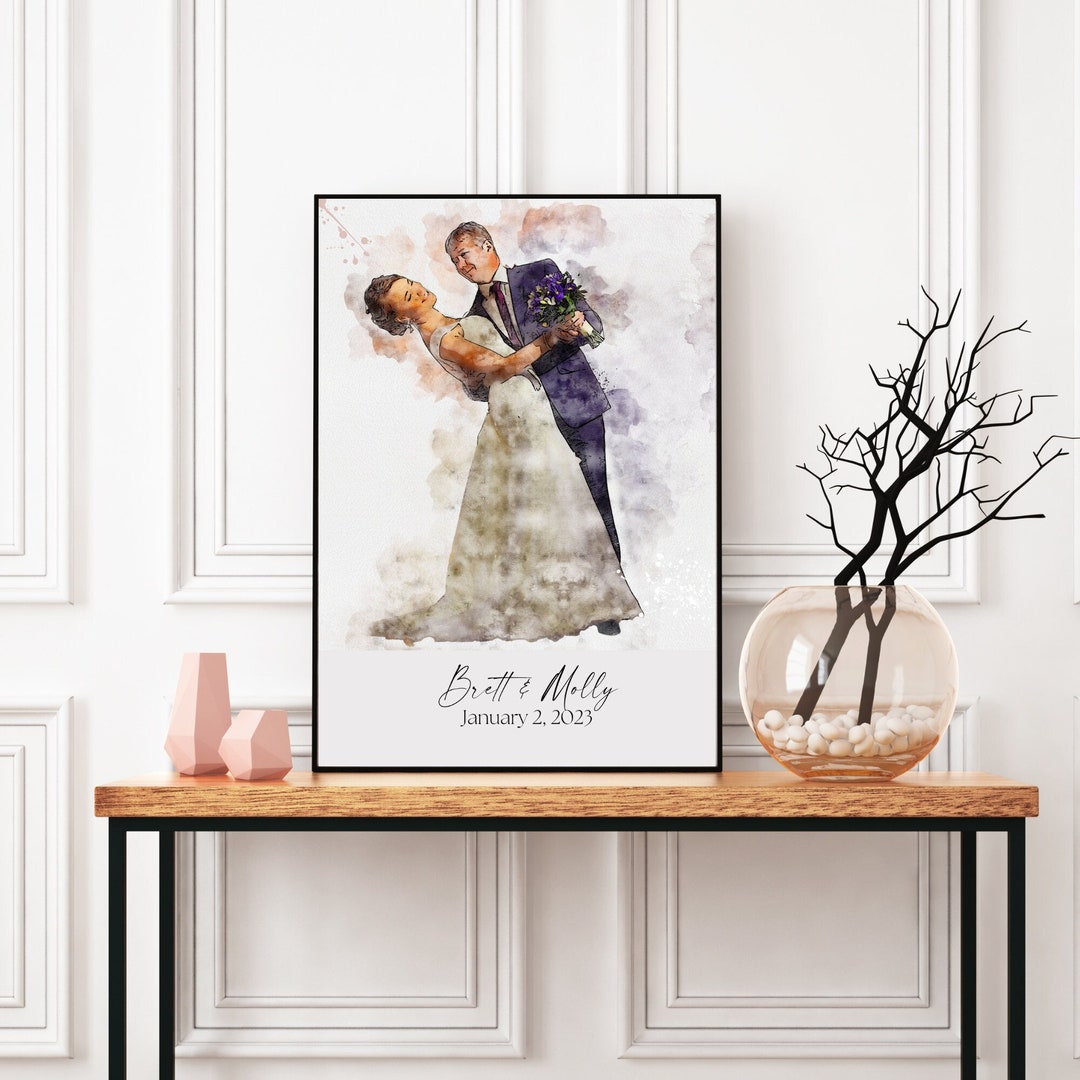 Custom Family Portrait, Anniversary Gift for Her, Unique Anniversary ...