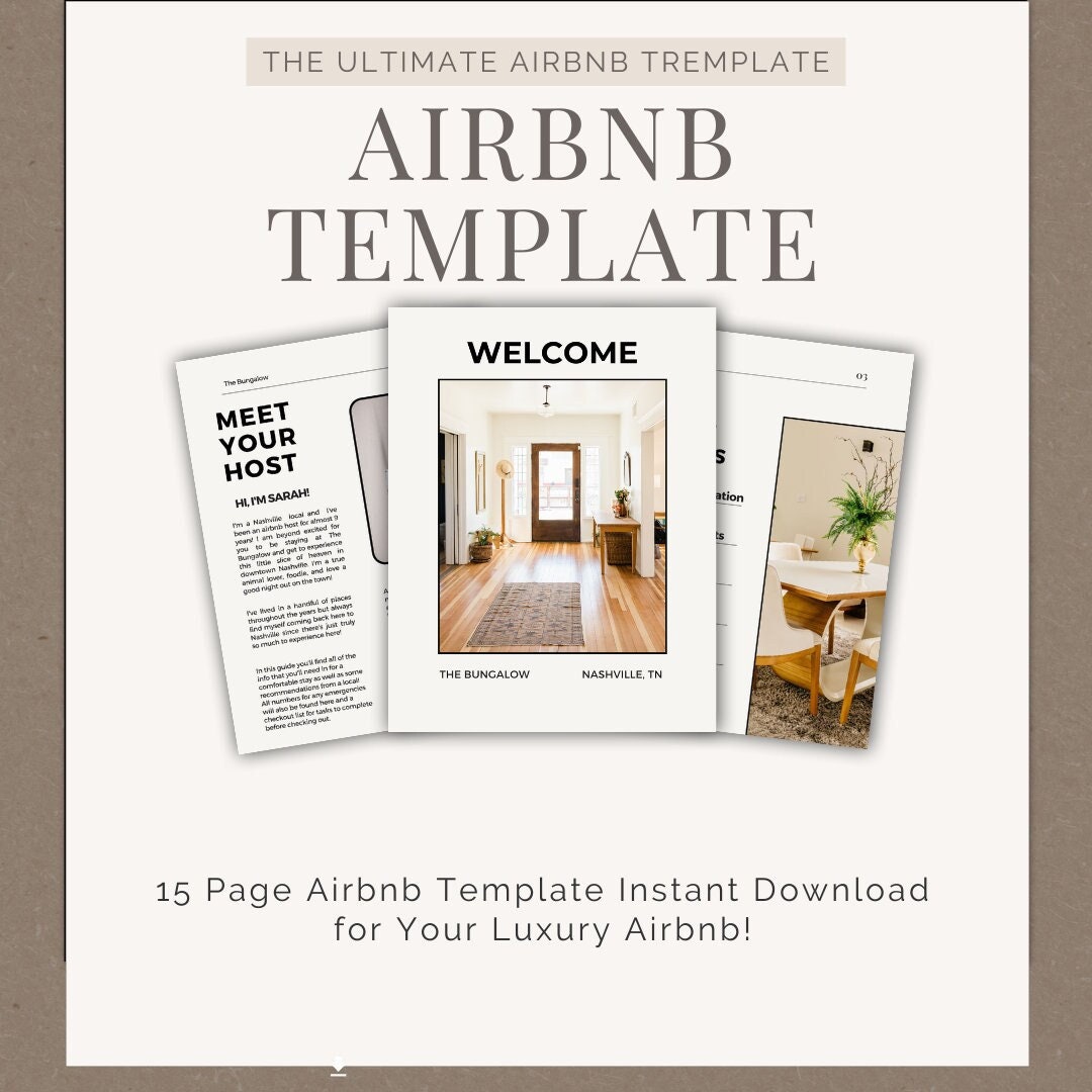 Instant Download: Airbnb Welcome Book Template Bundle - Luxury 15-page ...