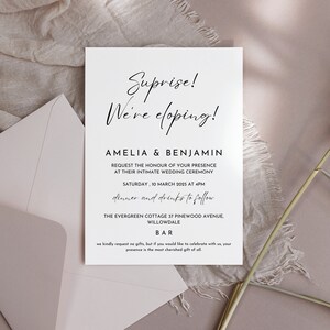 Elopement Announcement, Intimate Wedding Invitation Download, We're ...