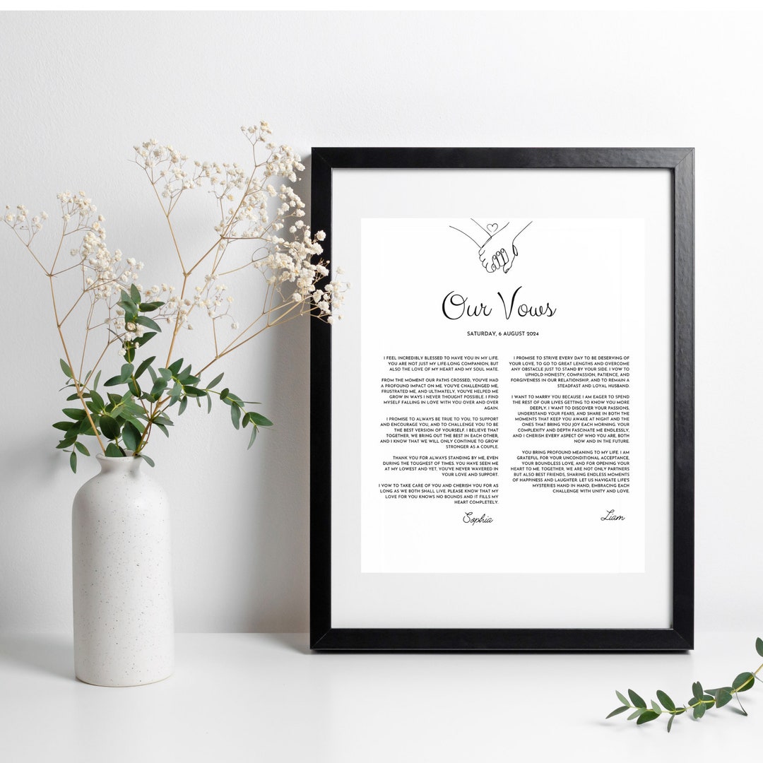 Customizable Wedding Vows Template | Editable Canva Design | Romantic ...