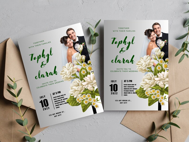 Editable Wedding Invitation Card Template, Digital Wedding IV Card ...