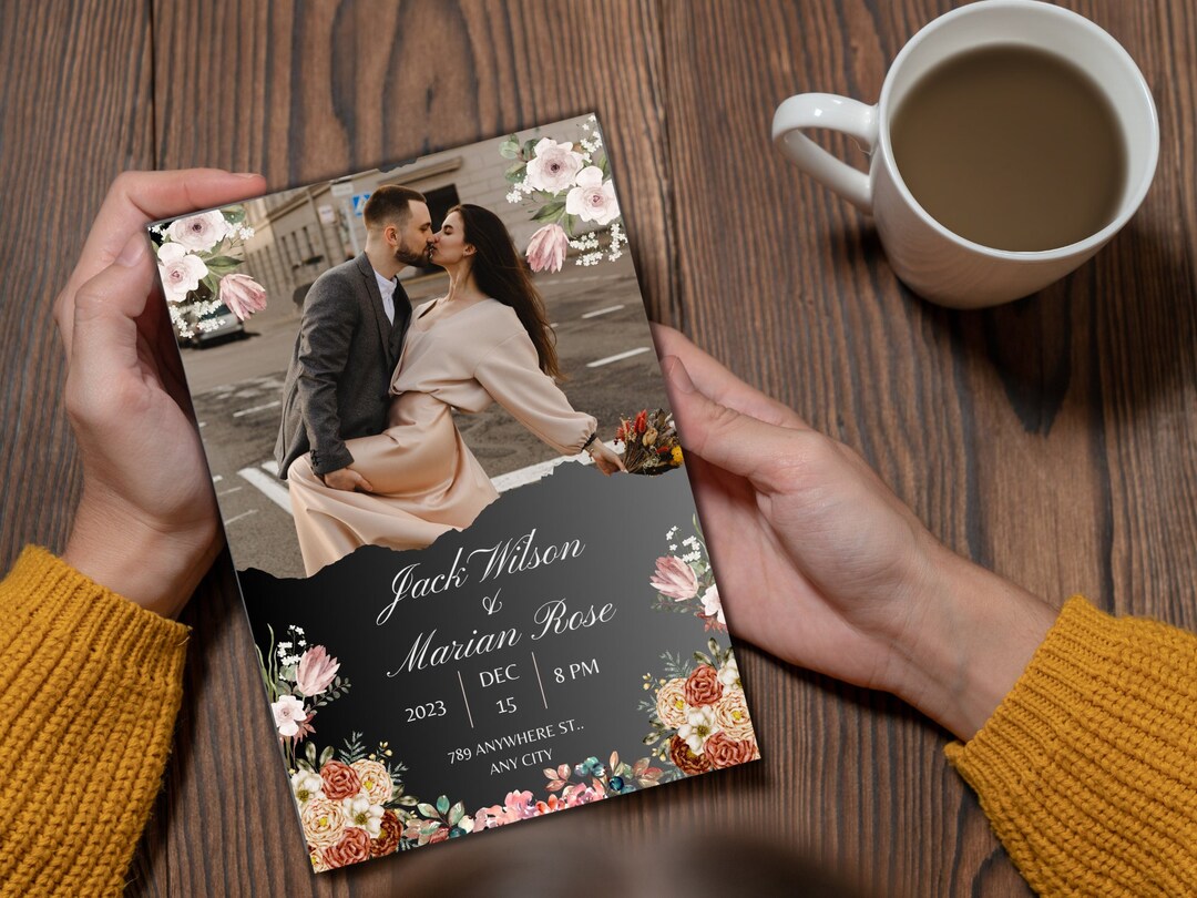 Editable Couples Wedding Invitation Card Template, Wedding Invite Card ...