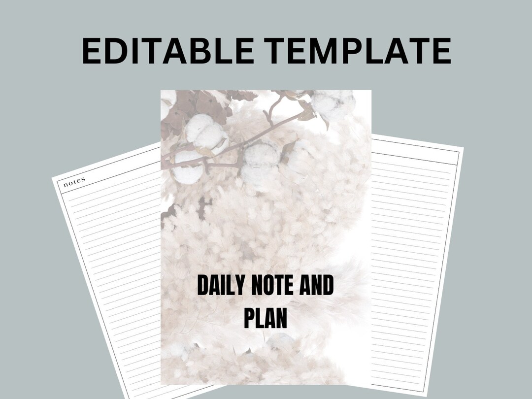 Printable Daily Note Planner, Printable Digital Notebook, Digital ...