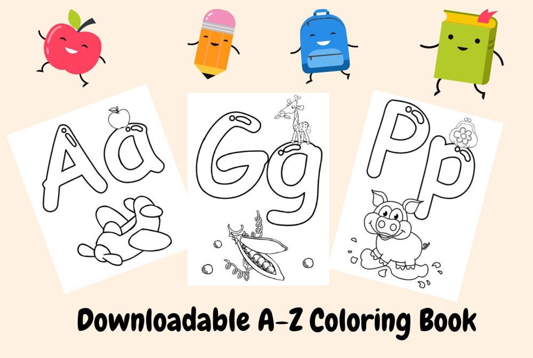 Alphabet Coloring Book L Coloring Book for Kids L A-Z Coloring Book L ...