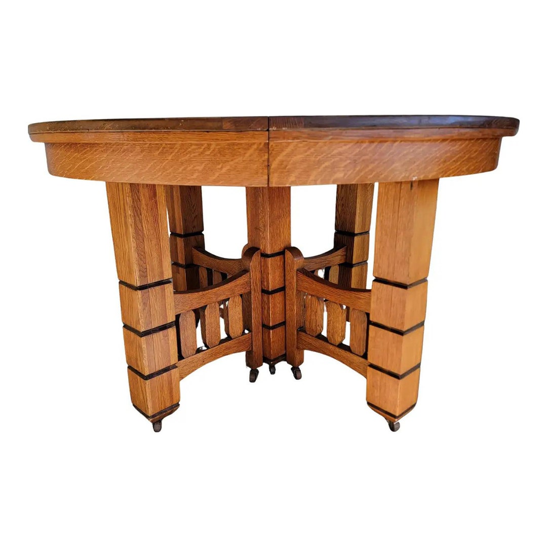 Antique Mission Oak Circular Dining Table Circa 1908 - Etsy